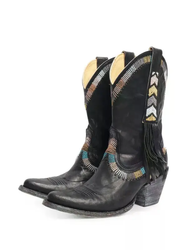 Jessie Western Beaded Fringe Cowboy Boots