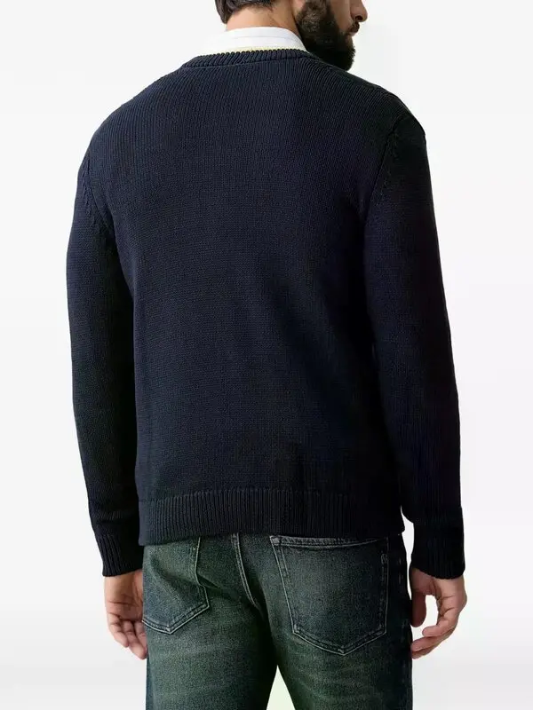 BENETTON Cable-knit Striped Cardigan