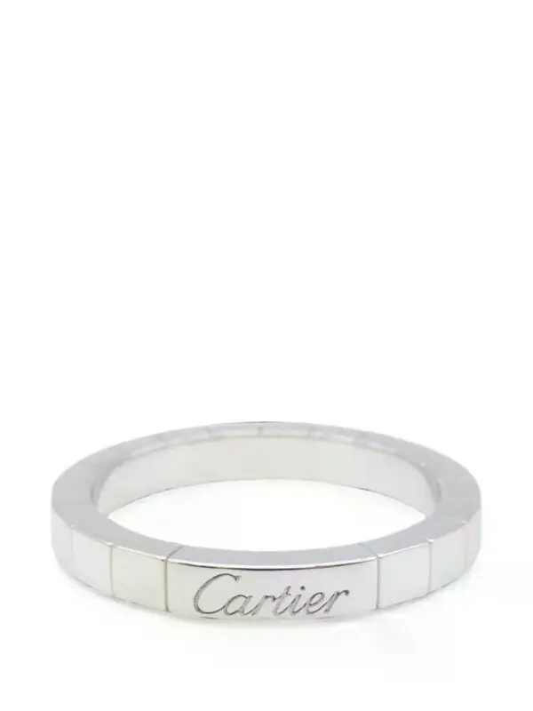 Cartier Lanière Logo-engraved Ring In White Gold - Silver