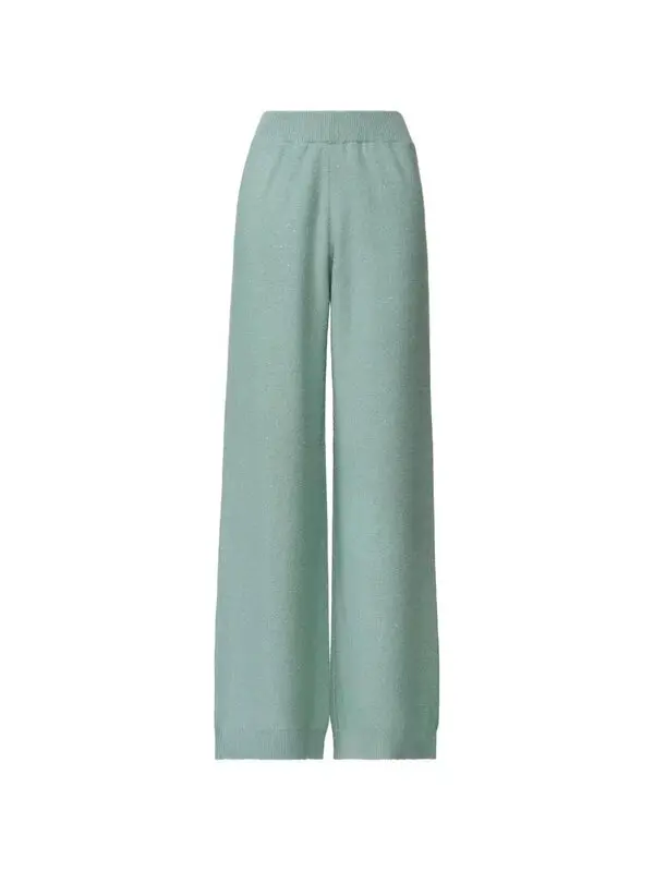 Fabiana Filippi Knitted Sequinned Wide Leg Trousers - Blue