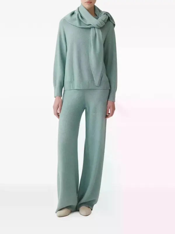 Fabiana Filippi Knitted Sequinned Wide Leg Trousers - Blue