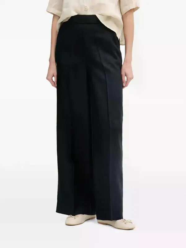BENETTON Pleated Wide-leg Palazzo Pants - Black