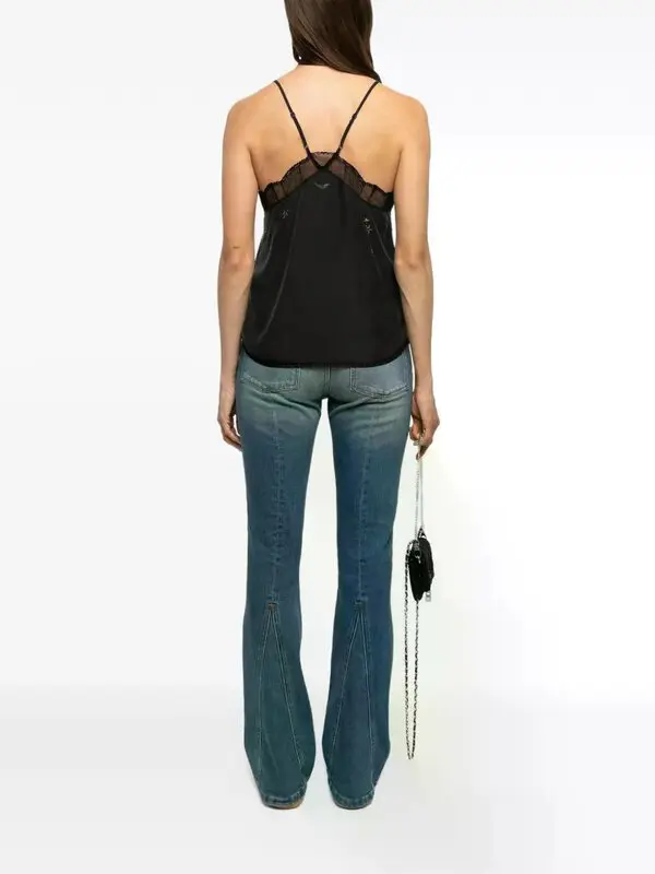 Zadig&Voltaire Christy Silk Embellished Paisley Camisole - Black