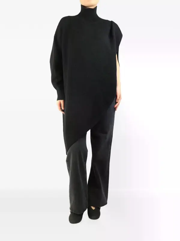 Alaïa Wool Asymmetric Funnel-neck Sweater