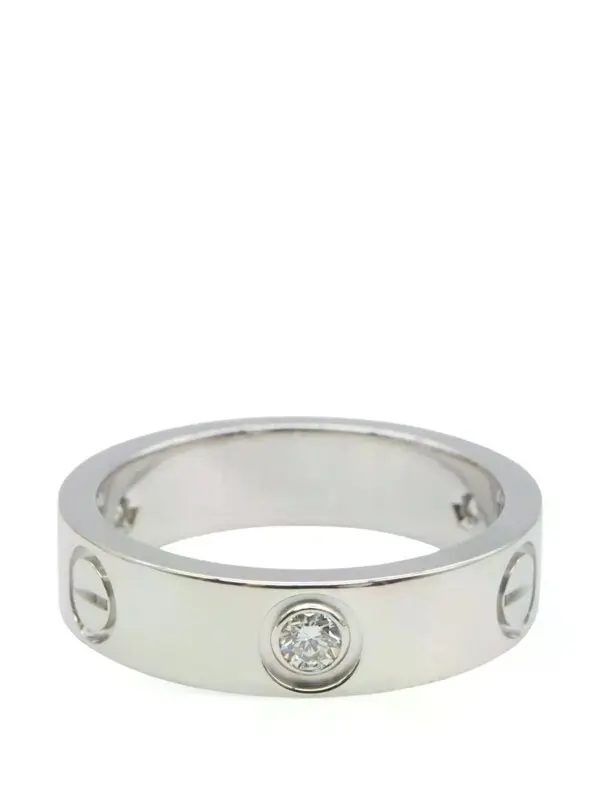 Cartier 18k White Gold Diamond Love Ring - Silver