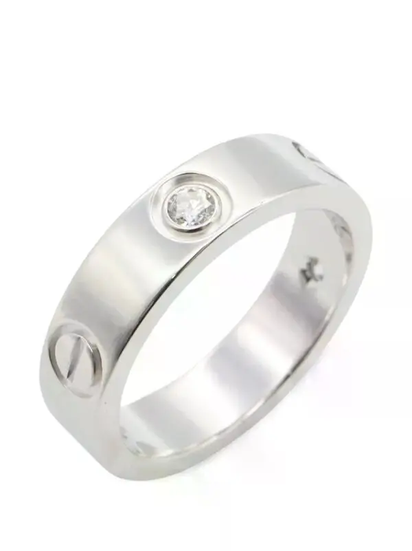 Cartier 18k White Gold Diamond Love Ring - Silver