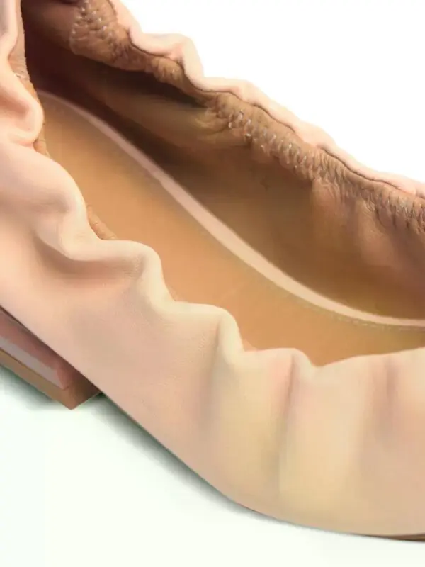 Dries Van Noten Ruched Leather Ballet Flats