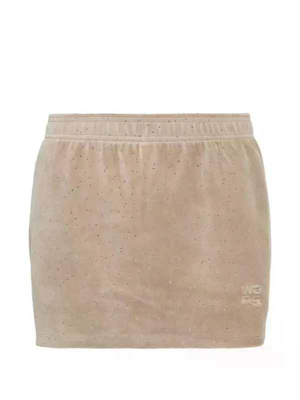 Alexander Wang Crystal Embellished Mini Skort - Neutrals