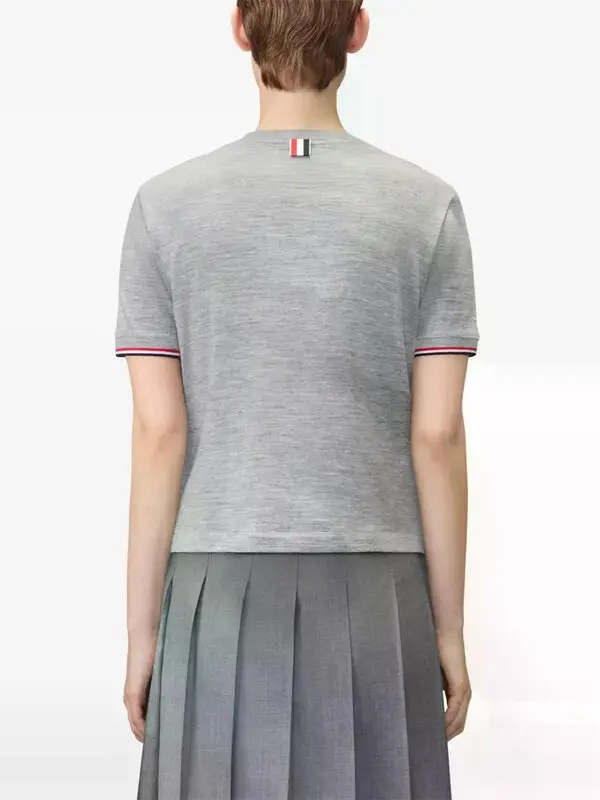 Thom Browne Jersey T-shirt With Striped Rib Cuffs