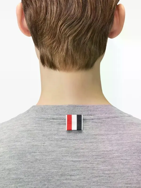 Thom Browne Jersey T-shirt With Striped Rib Cuffs