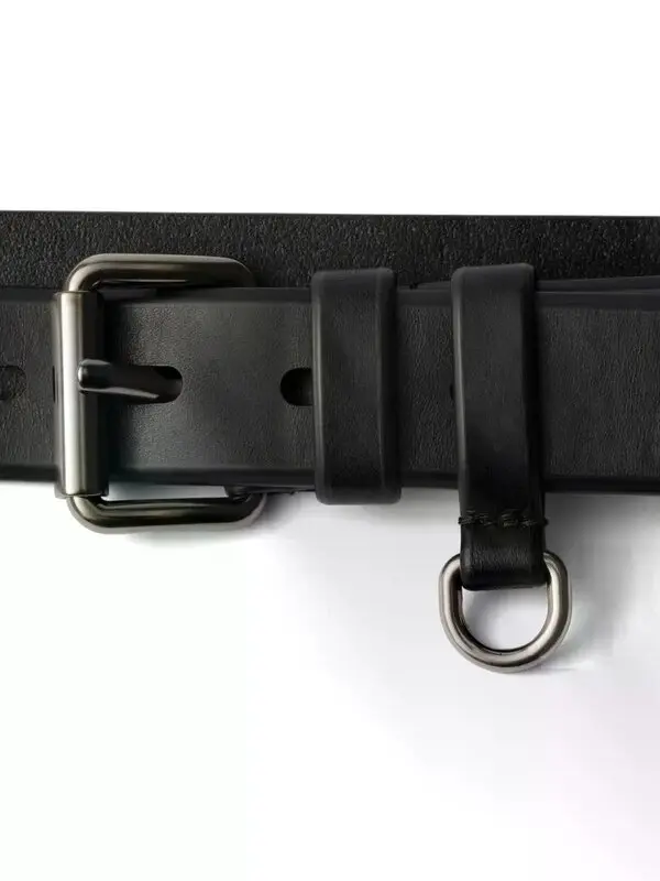 Prada Leather Belt With Antique Finish Buckle
