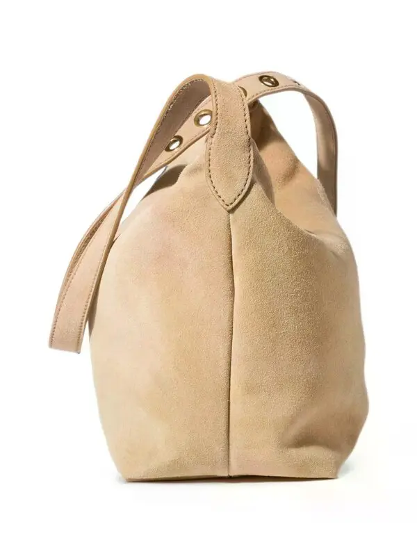 Miu Miu Suede Bag With Gold Tone Hardware - Neutrals