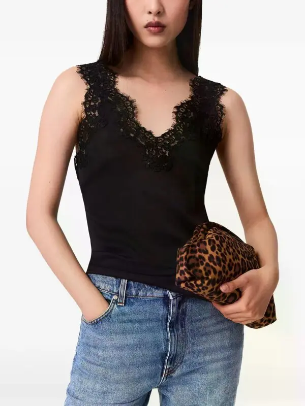 Stella McCartney Lace-trimmed V-neck Sleeveless Top
