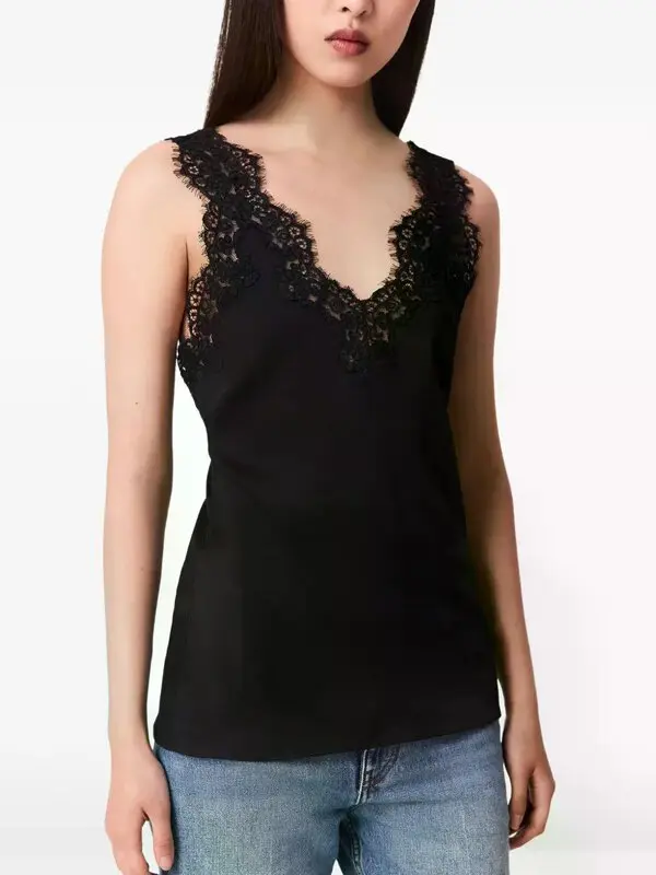 Stella McCartney Lace-trimmed V-neck Sleeveless Top