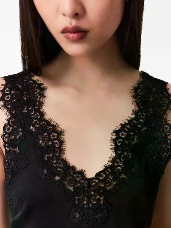 Stella McCartney Lace-trimmed V-neck Sleeveless Top