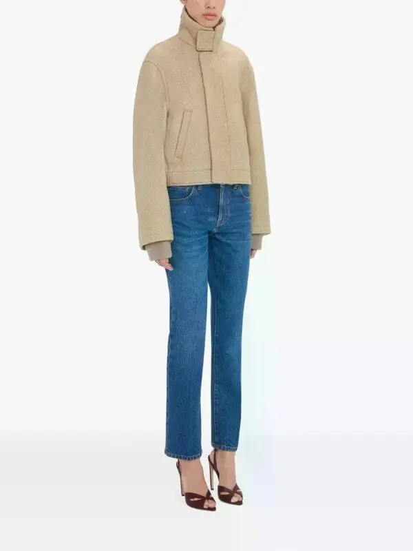 Victoria Beckham High-neck Bomber Jacket - Neutrals