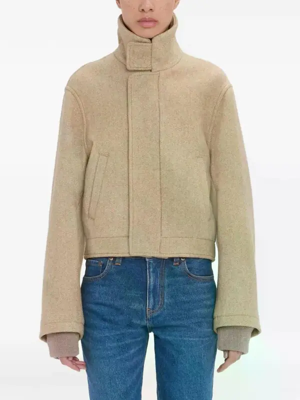 Victoria Beckham High-neck Bomber Jacket - Neutrals