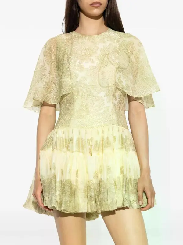 ALLSAINTS Yanna Paisley-print Cape Dress - Green