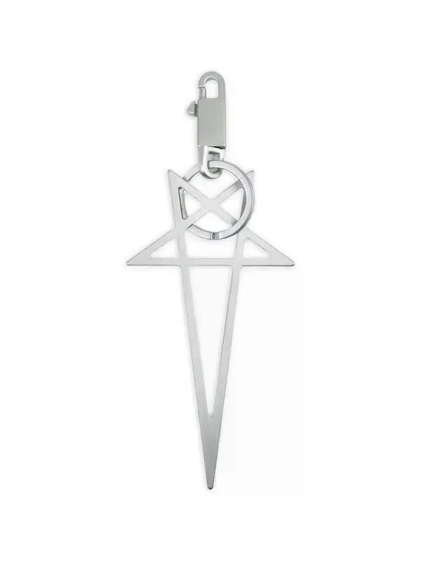 Rick Owens Pentagram Pendant Keyring - Silver