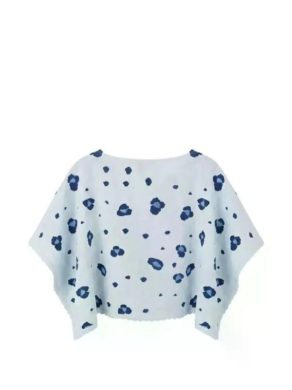 ORSINA Light Leopard Print Scalloped-edge Top