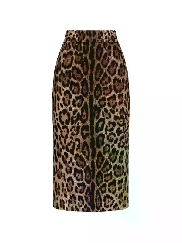 Dolce & Gabbana Leo-print Cady Pencil Skirt