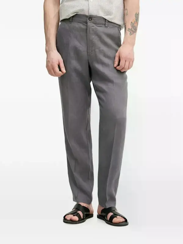BENETTON Pressed Crease Straight-leg Trousers - Grey
