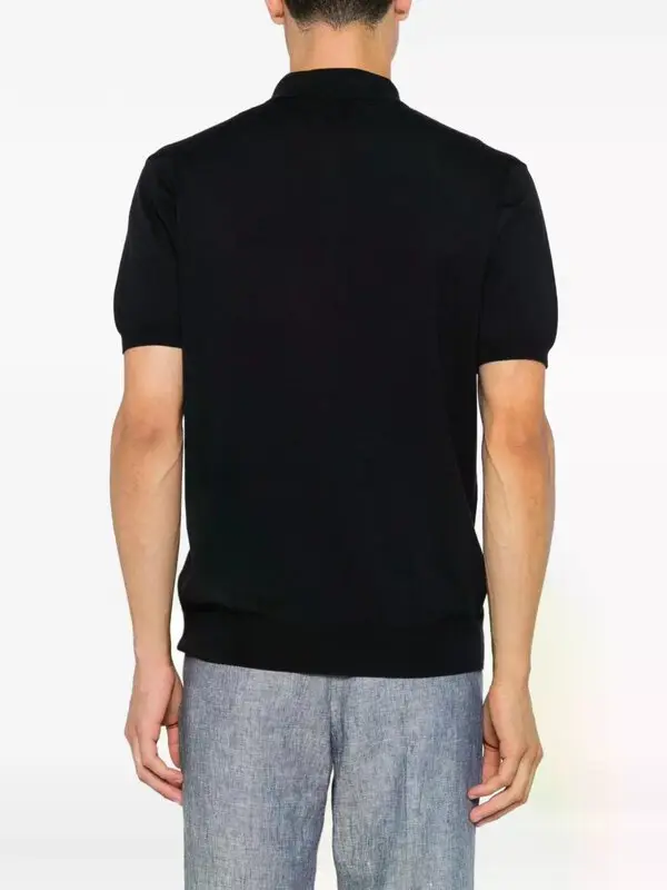Corneliani Pointelle-knit Short-sleeve Polo Shirt