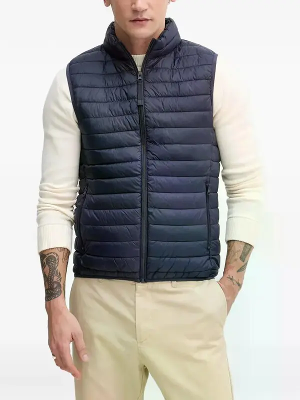 BENETTON Quilted High-neck Gilet - Blue