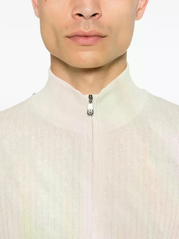 Corneliani Ribbed-knit Zip-fastening Cardigan