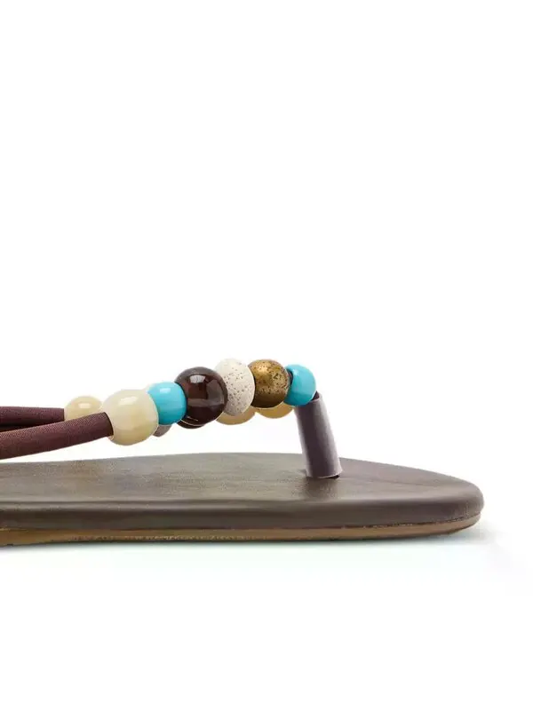 ANCIENT GREEK SANDALS Bead-embellished Thong Sandals