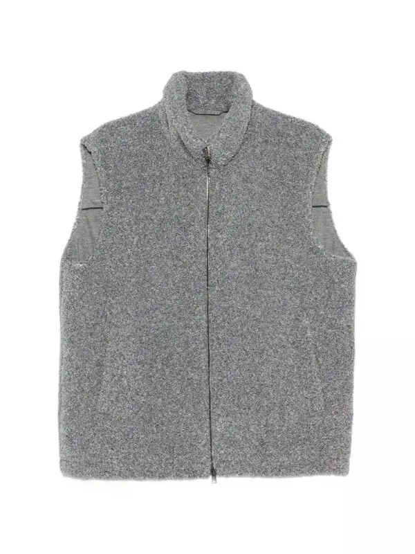 Herno High-neck Faux Fur Gilet - Grey
