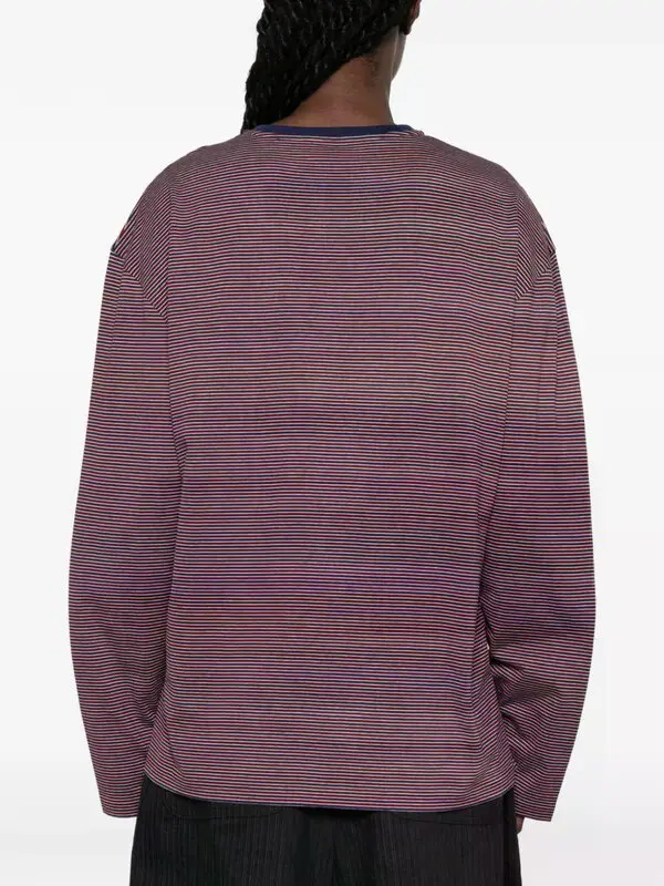 Miu Miu Striped Long Sleeve Henley Top