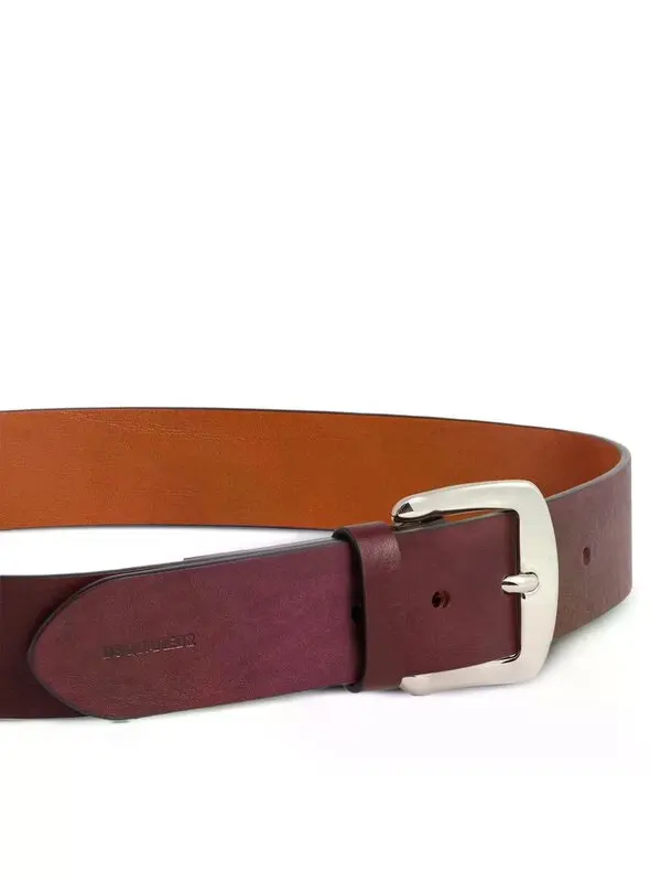 Dsquared2 Leather Belt With Squared Buckle