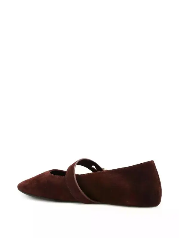 Tory Burch Suede Logo-button Ballet Flats