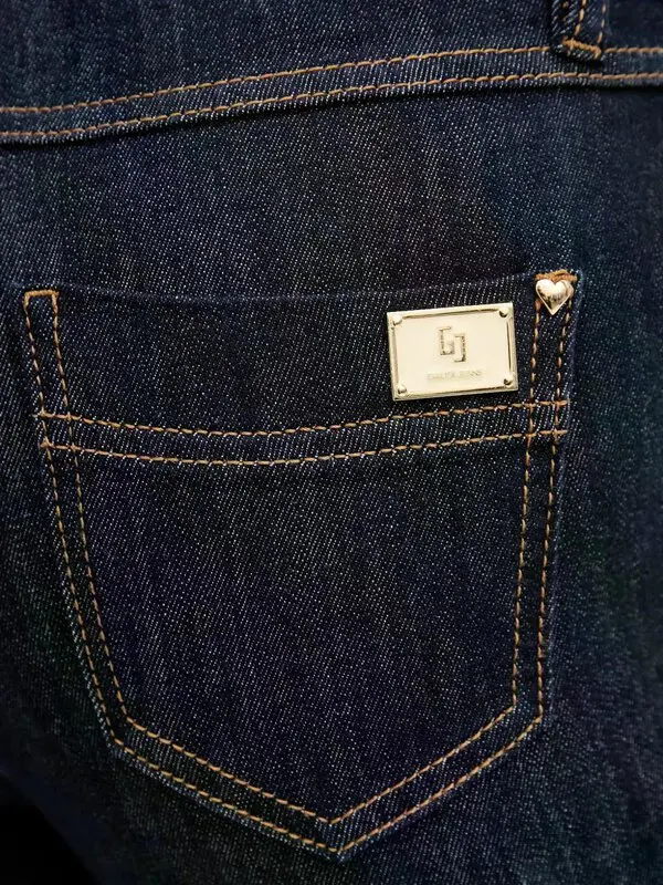 GAUDI Skinny Cut Jeans With Gold-tone Logo Plaque