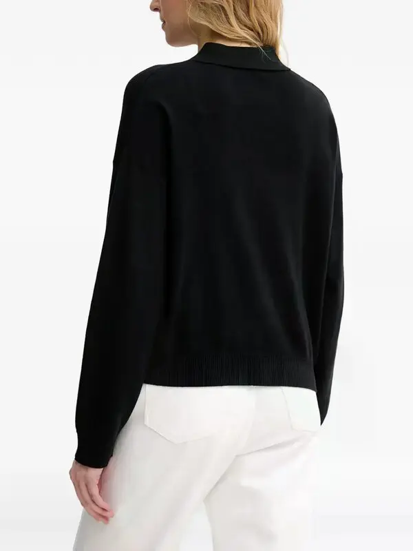 BENETTON Polo Collar Drop Shoulder Sweater