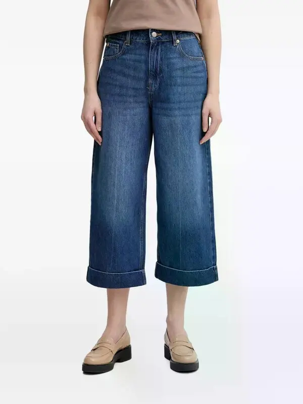 BENETTON Faded Turn-up Jeans - Blue