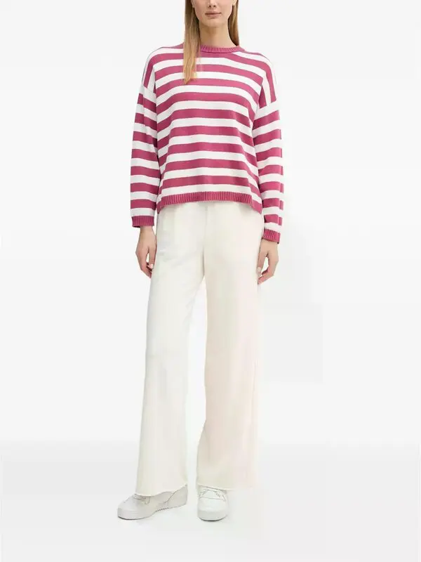 BENETTON Elasticated Waist Raw-cut Wide Leg Track Pants