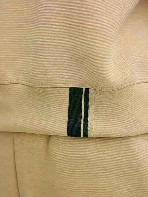 BENETTON Crew Neck Sweatshirt With Embroidered Logo - Neutrals