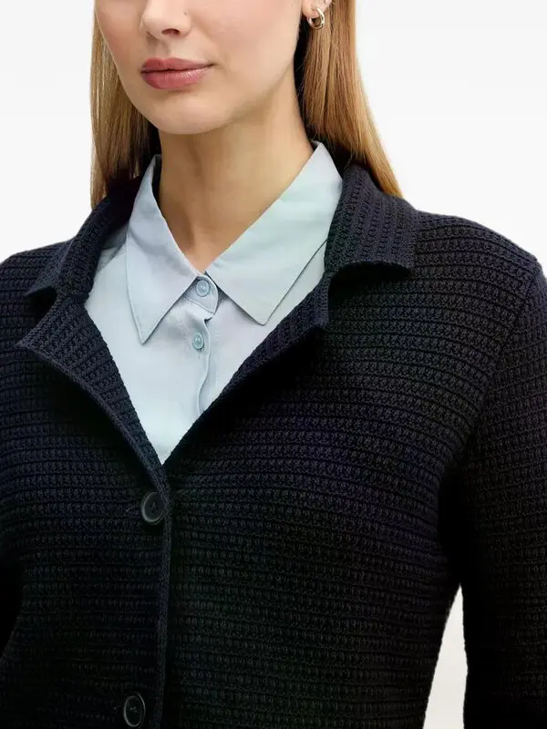 BENETTON Textured Knit Button-up Cardigan