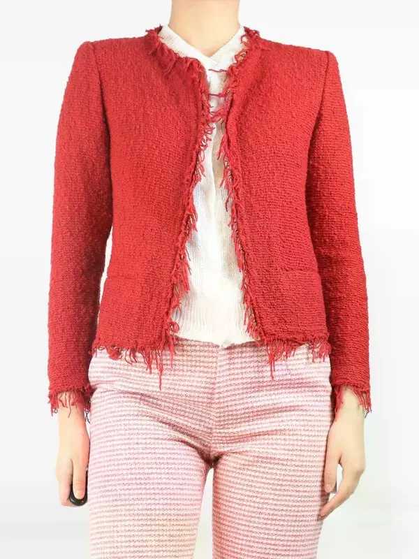 IRO PARIS Bouclé Frayed Trim Jacket