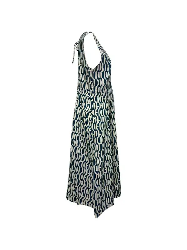 Max Mara Geometric Print Sleeveless Midi Dress