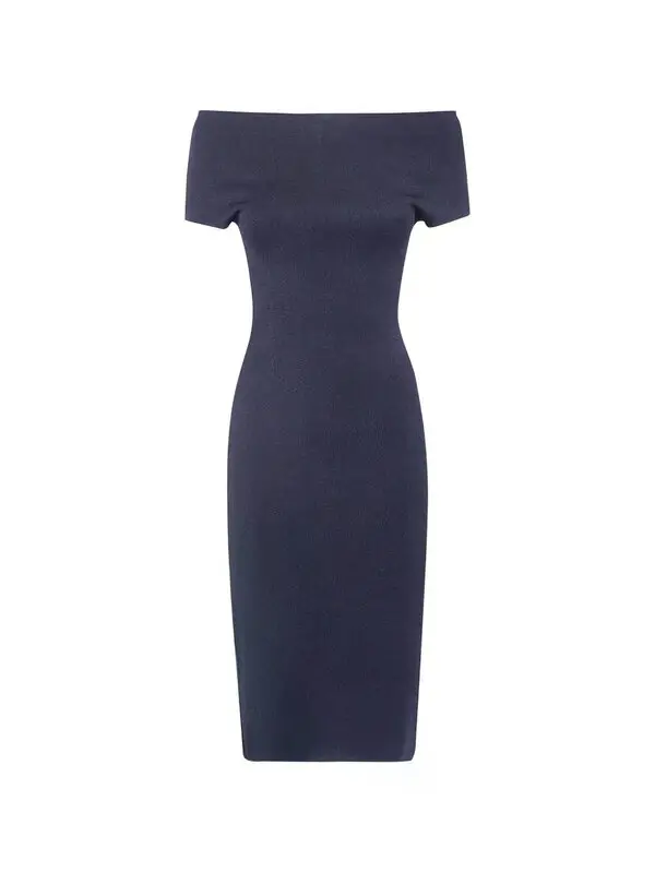 Magda Butrym Off-shoulder Knitted Dress - Black