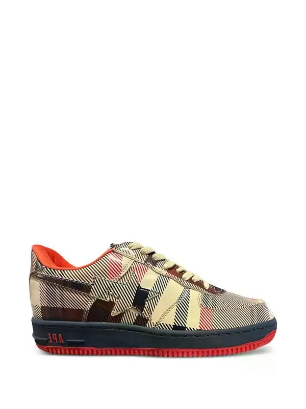 A BATHING APE Sta Low Check-print Sneakers
