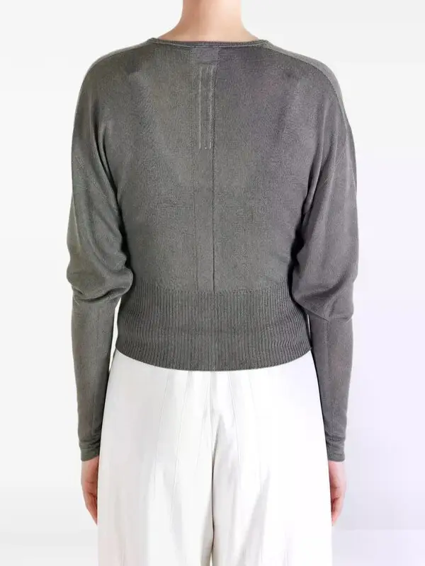Rick Owens V-neck Ribbed-knit Cropped Sweater