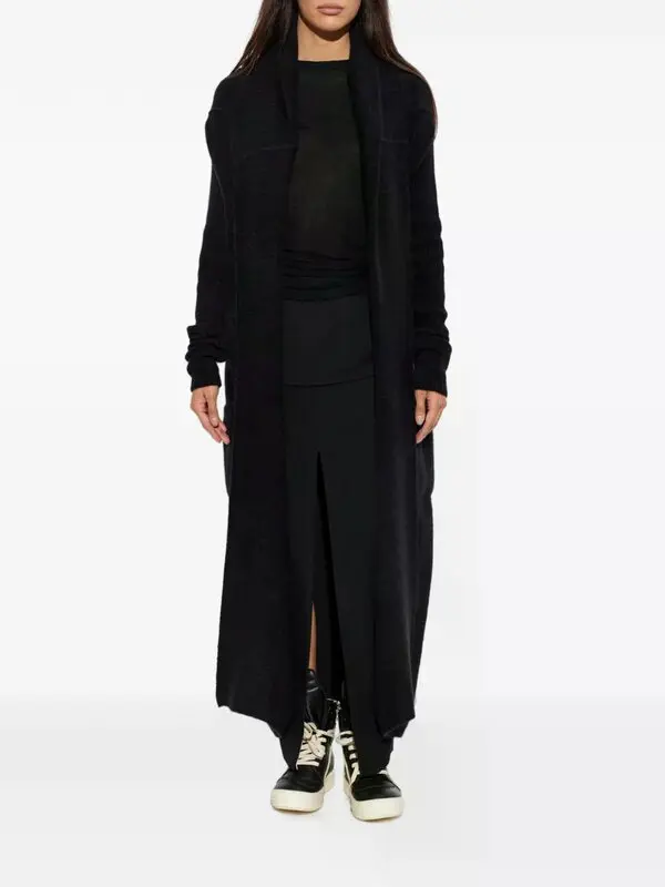 Rick Owens Ribbed-knit Shawl-collar Coat