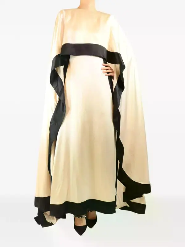 SEMSEM Satin Maxi Cape Dress