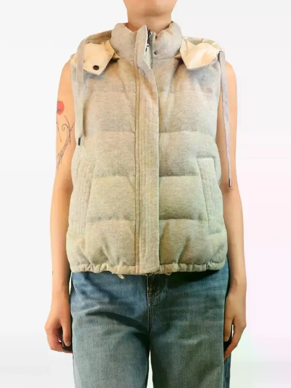 Brunello Cucinelli Reversible Padded Gilet - Grey