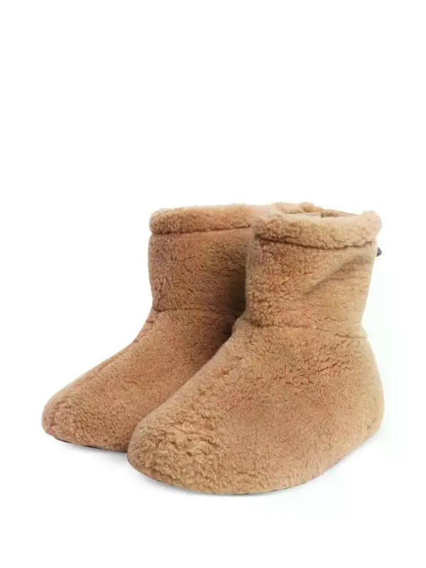 Loro Piana Sheepskin Ankle Boots With Drawstring