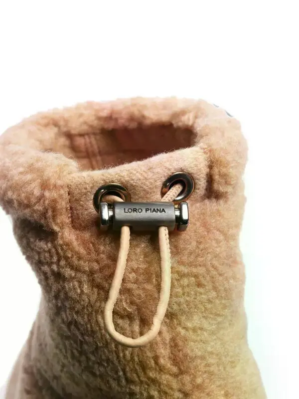 Loro Piana Sheepskin Ankle Boots With Drawstring